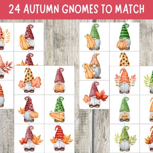 Autumn Matching Game for Kids, Fall Centers Matching Activity, Autumn ...
