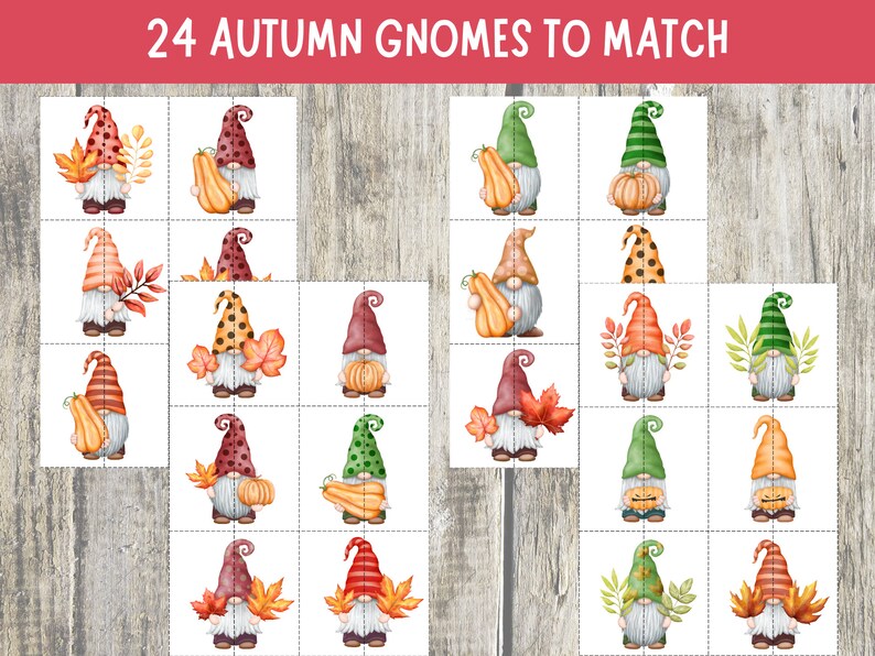 Autumn Matching Game for Kids Fall Centers Matching Activity - Etsy
