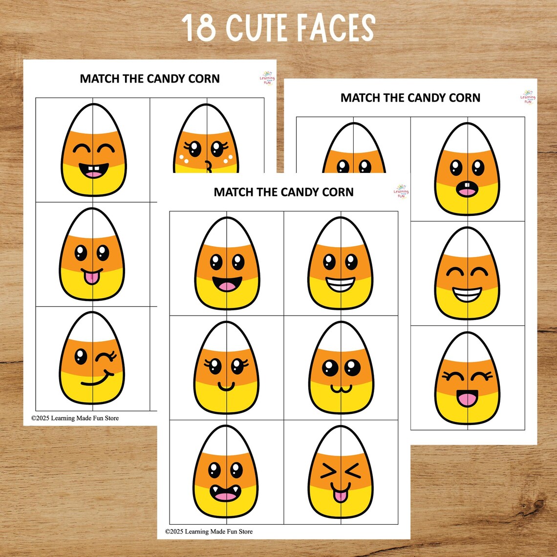 Candy Corn Matching Game, Halloween Activity (PDF Pattern) - Etsy