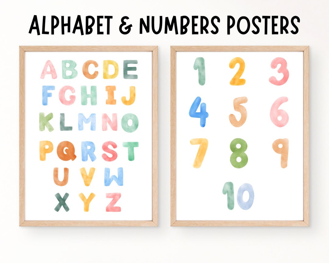 Alphabet Numbers Classroom Posters, Educational Prints, Homeschool ...