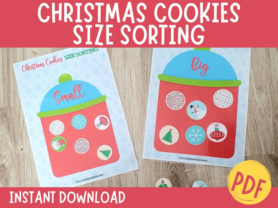 Christmas Cookie Size Sorting Busy Book: Toddler Learning (digital ...