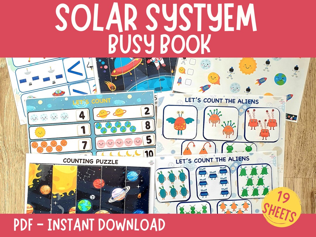 Solar System Busy Book: Preschool Learning Activities (PDF Pattern) - Etsy