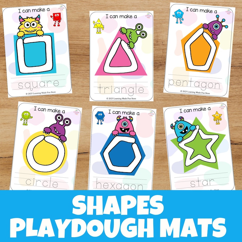 2D Shapes Playdough Mats: Montessori Learning Printable (PDF Download ...