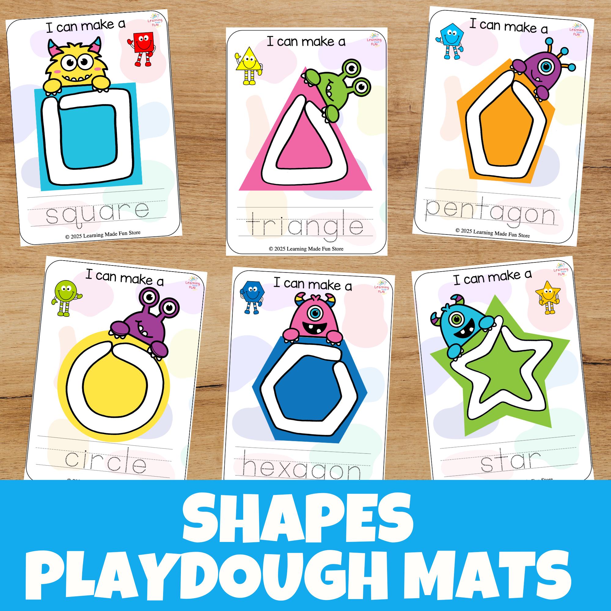 2D Shapes Playdough Mats: Montessori Learning Printable (PDF Download ...
