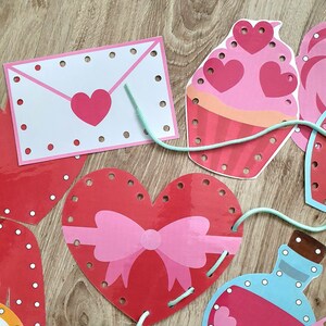 Valentine's Day Printable Lacing Cards, Toddler Fine Motor Skill ...