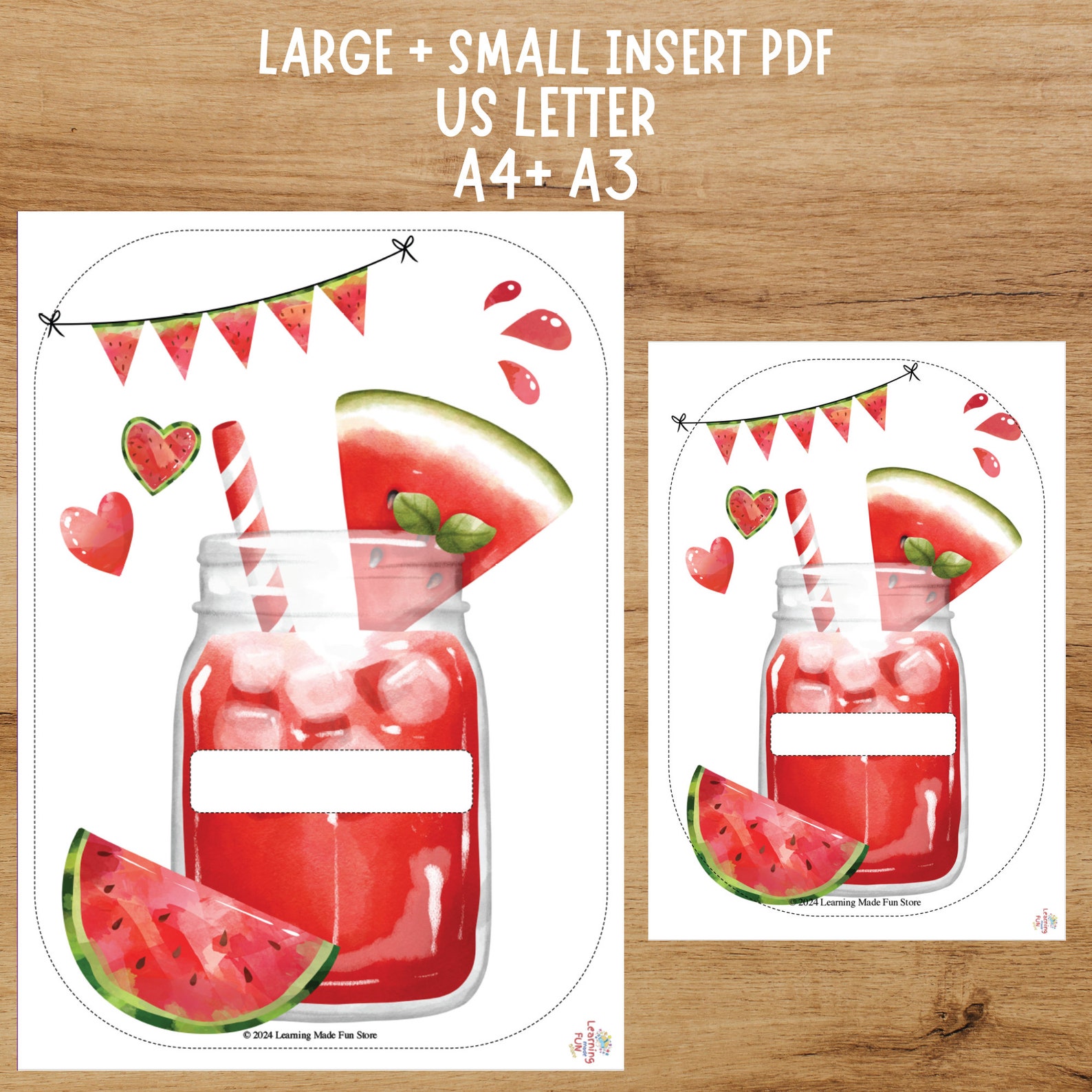 Watermelon Lemonade Flisat Insert, Counting Activity (printable PDF) - Etsy