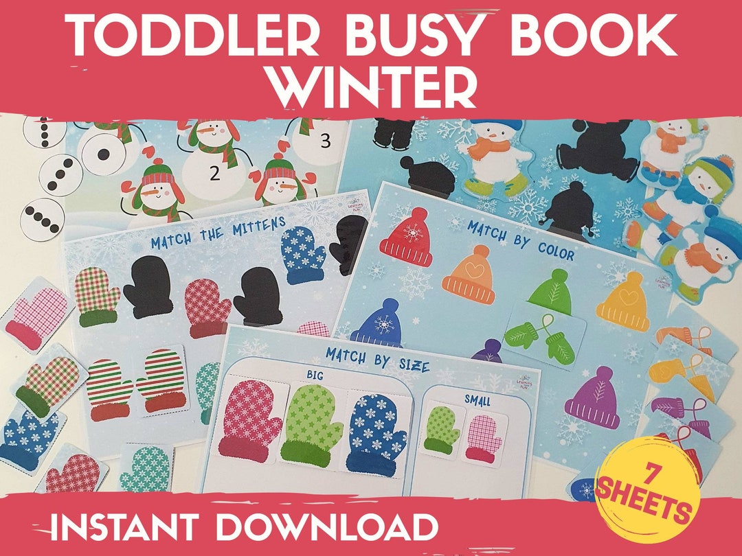 Winter Busy Book Printable, Winter Preschool Binder, Learning Activity ...