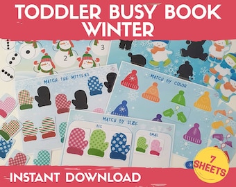 Toddler Busy Book Printable, Preschool Pre-k Kindergarten Learning ...