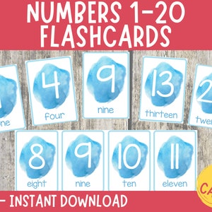 Montessori Numbers Cards, Counting Practice Flash Cards, Flash Cards ...