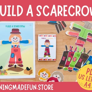 Build a Scarecrow Game: Autumn Toddler Activity, Busy Book (PDF) - Etsy