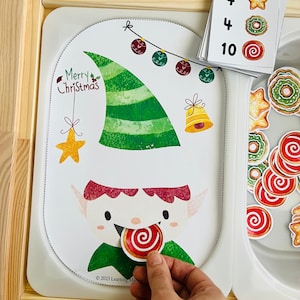 Feed the Elf Flisat Insert, Christmas Counting Activity, Printable ...