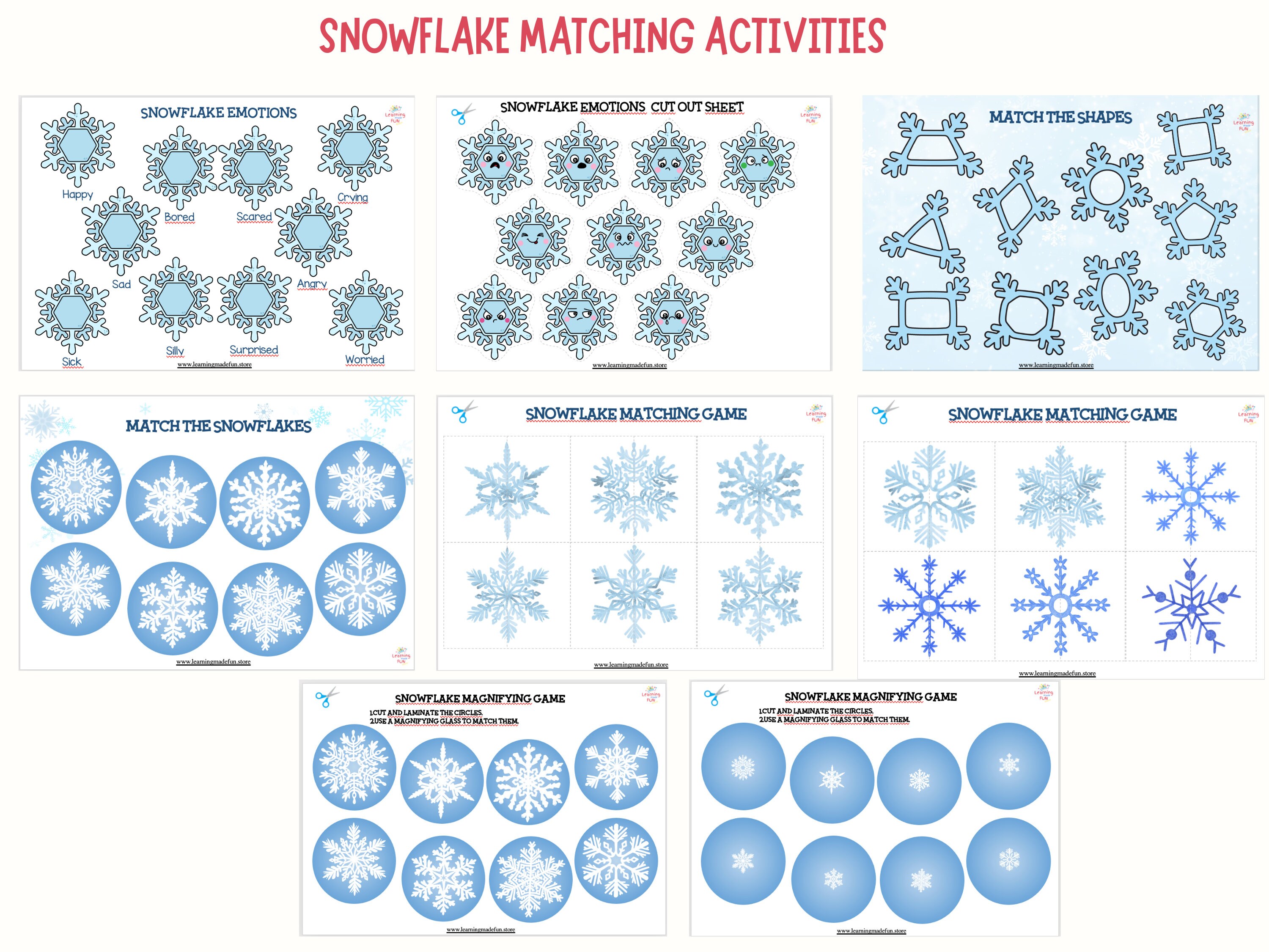 Snowflakes Unit Study Snow Printable Resources Homeschool | Etsy