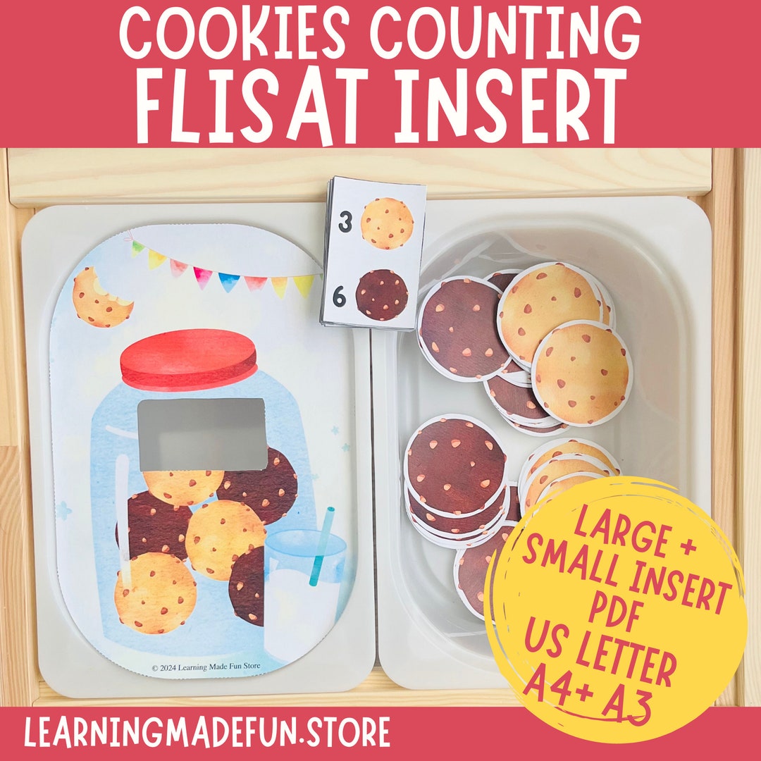 Cookies Counting, Printable Flisat Insert, Trofast Insert, Preschool ...