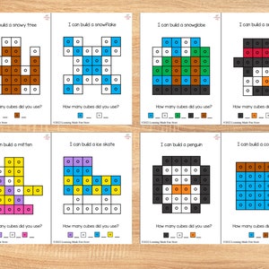Winter Snap Cubes Mats, Connecting Cubes Task Cards, Preschool ...