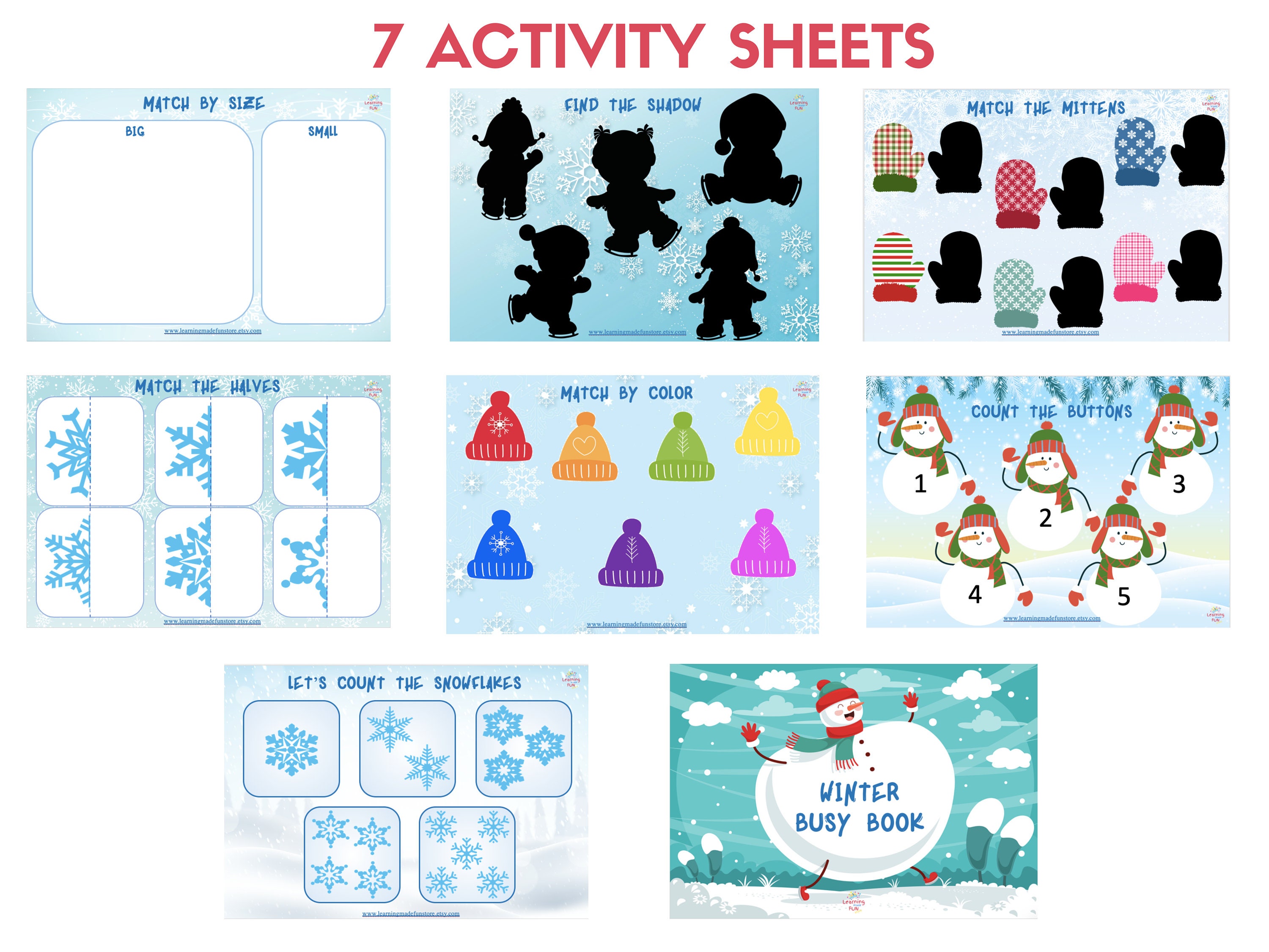 Winter Busy Book Printable Winter Preschool Binder Learning | Etsy