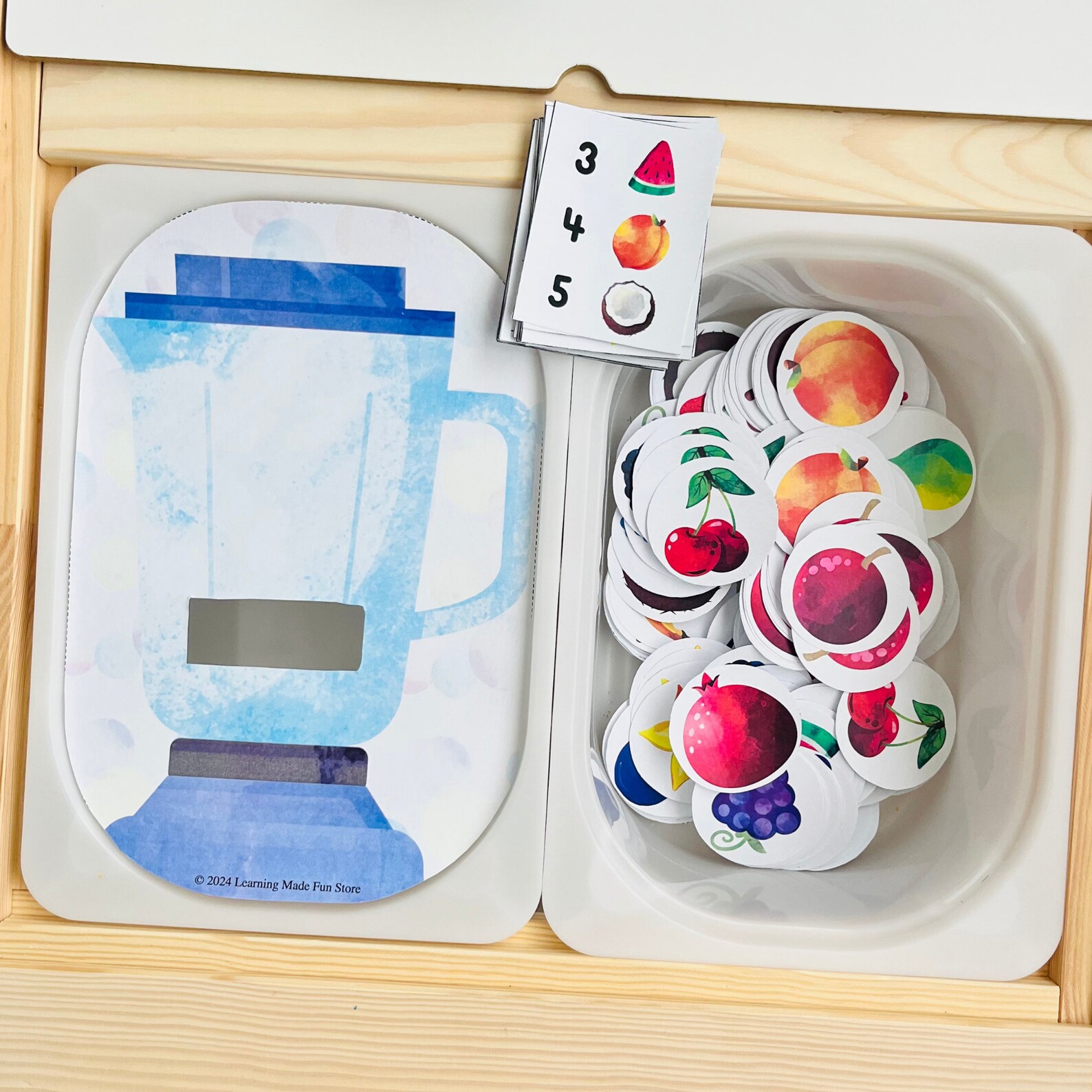 Make a Smoothie Counting, Printable Flisat Insert, Trofast Insert ...