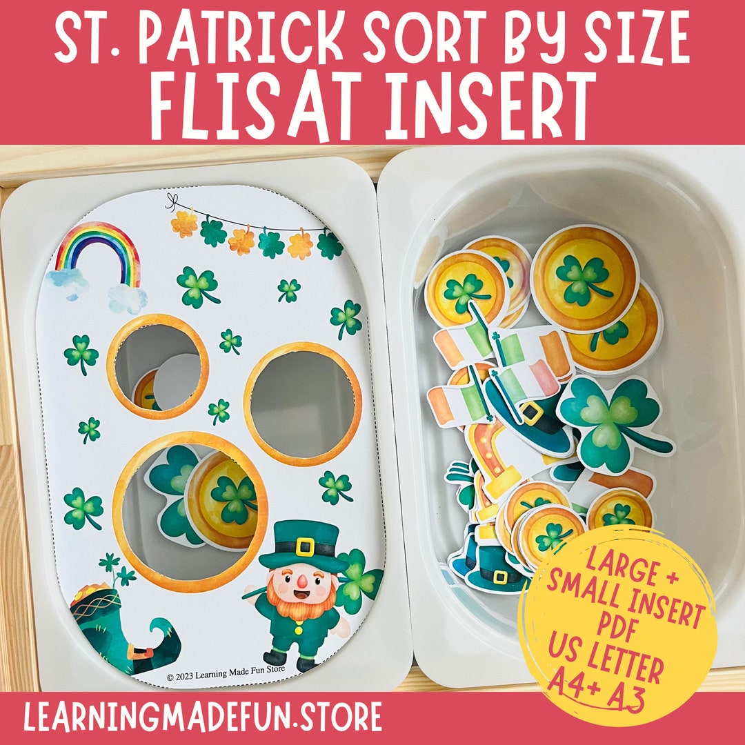 Saint Patrick Sorting by Size, Printable Flisat Insert, Trofast Insert ...