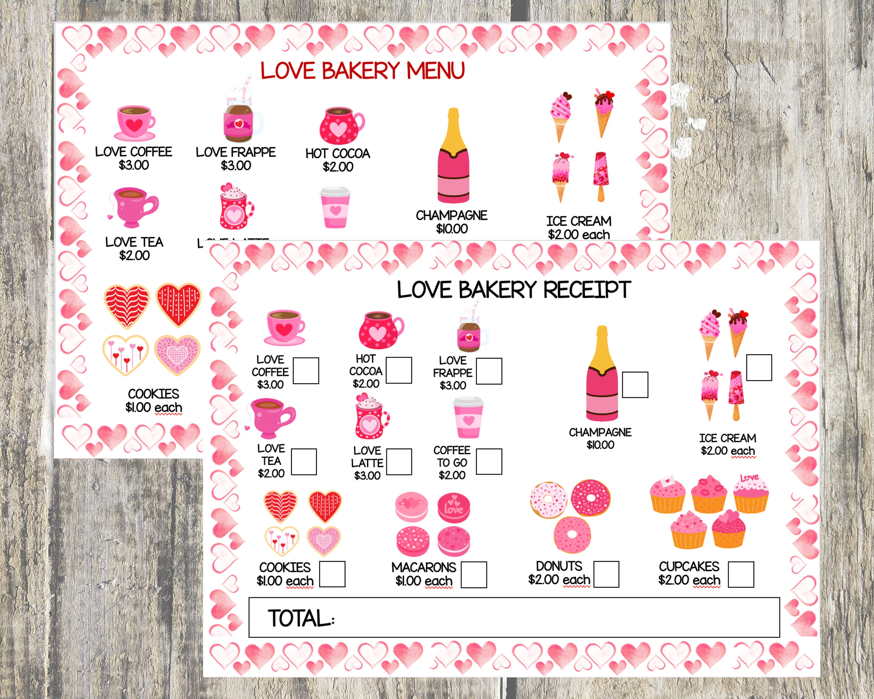 Valentine's Day Pretend Play Kit Bakery Dramatic Play - Etsy