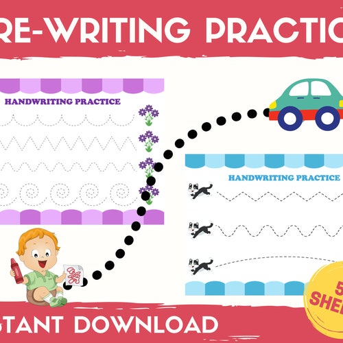 Tracing Activity Busy Binder Worksheet Writing Preschool - Etsy