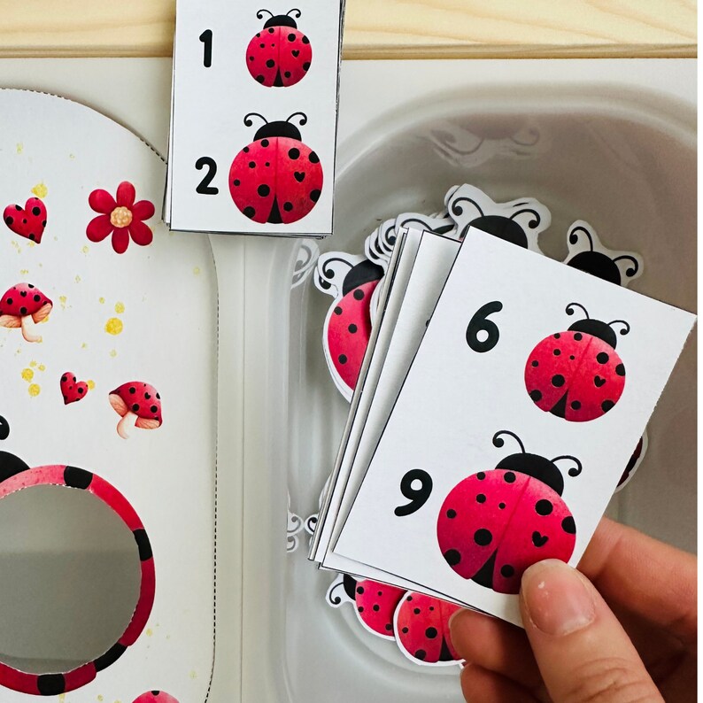 Ladybug Count and Sort by Size, Printable Flisat Insert, Trofast Insert ...