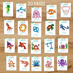 Ocean Life Play Dough Mats, Sea Animals Play Doh Activity, for ...