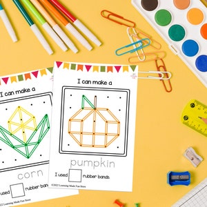 Fall Geoboard Task Cards, Autumn Unit Activity Mats, Preschool Centers ...