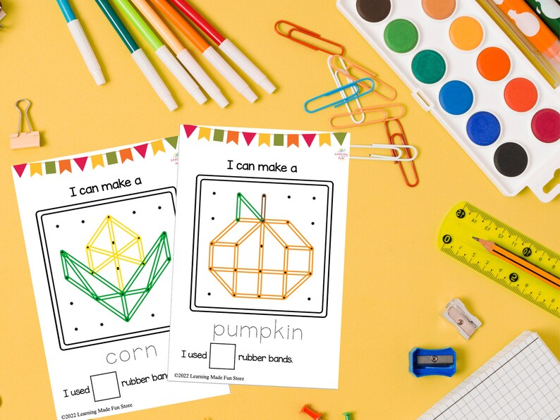 Fall Geoboard Task Cards Autumn Unit Activity Mats Preschool - Etsy