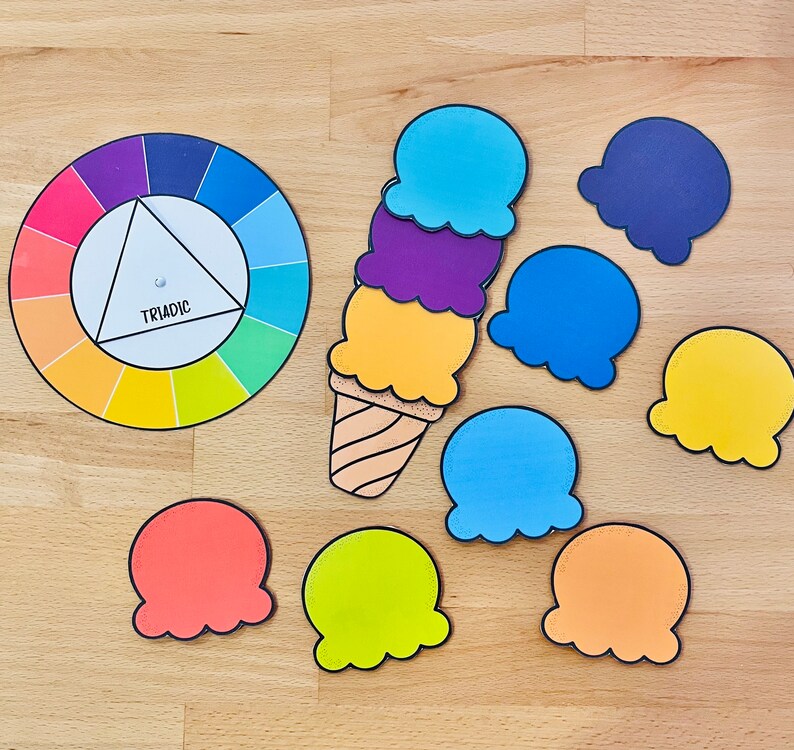Build an Ice Cream Game Color Wheel for Kids Color Theory - Etsy