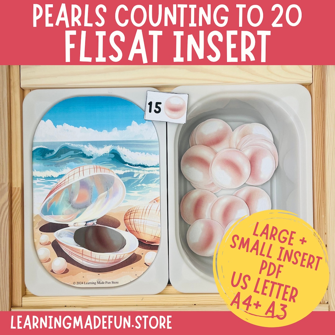 Pearls Counting to 20, Printable Flisat Insert, Trofast Insert ...