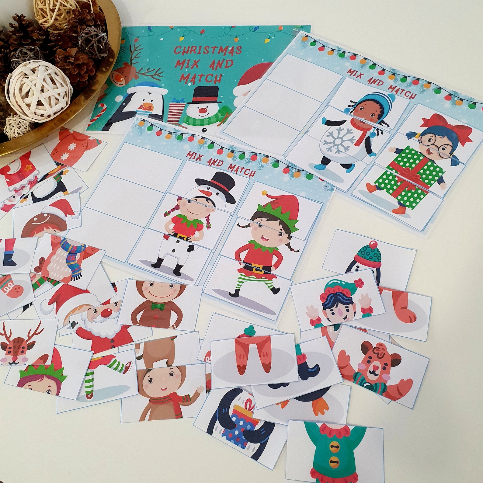 Christmas Matching Game for Toddlers Busy Book Printable for | Etsy