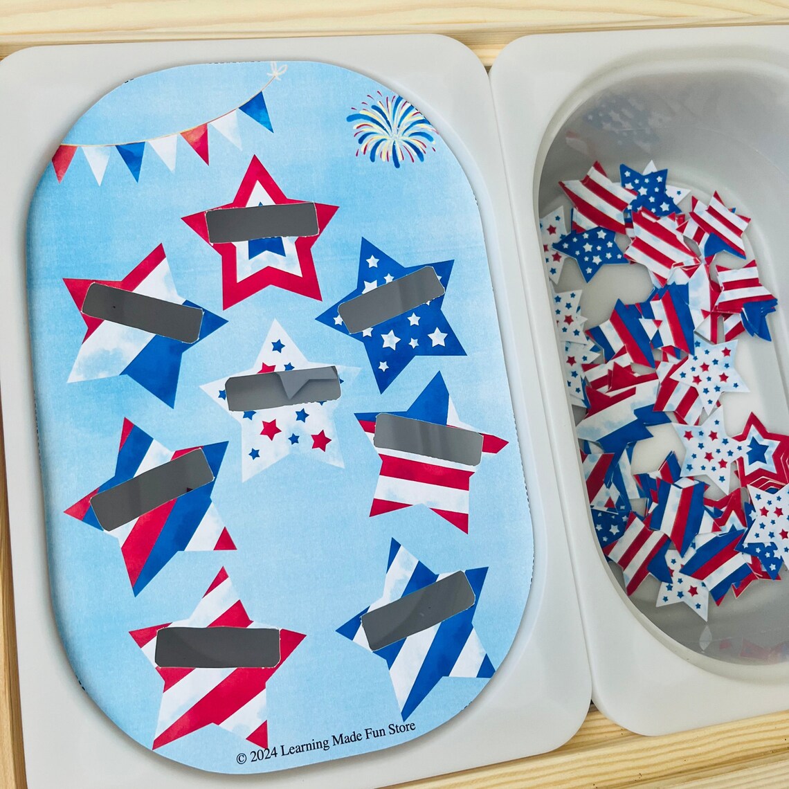 4th of July Stars Pattern Sorting Flisat Insert (digital Download) - Etsy