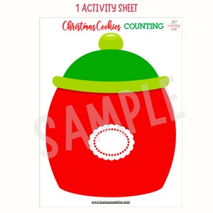 Christmas Cookie Jar Counting Activity, Numbers 1-10 Count, Count ...