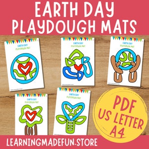 Earth Day Play Dough Mats, Printable Play Doh Toddler Activity, Bugs ...