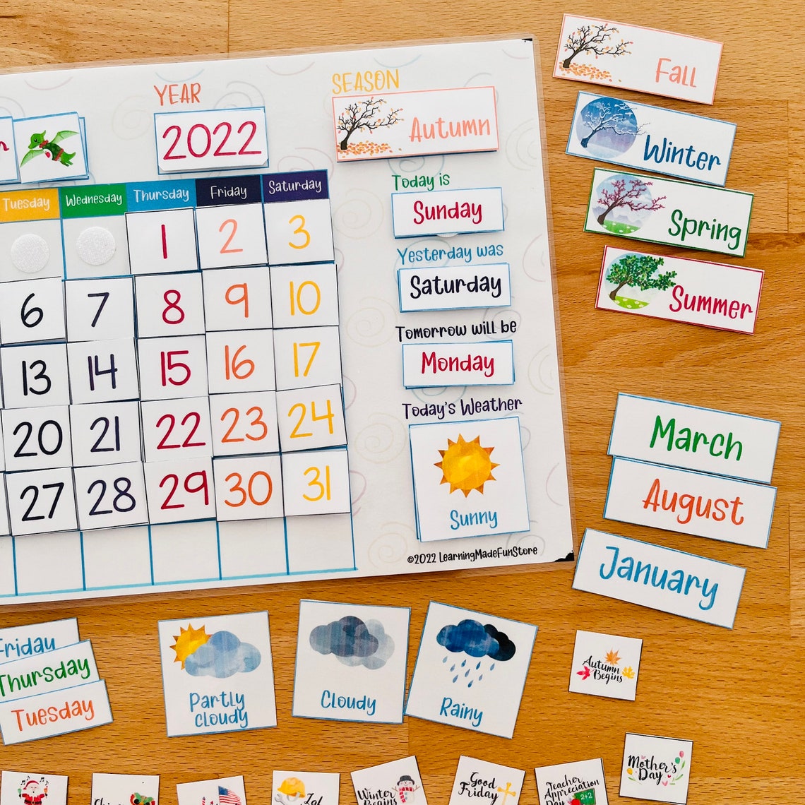 Perpetual Calendar Printable Classroom Calendar Circle Time - Etsy