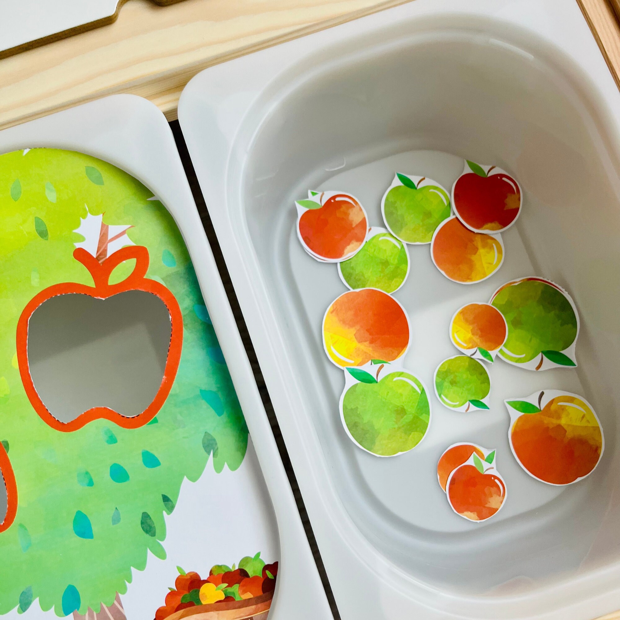 Apple Size Sorting Flisat Insert, Preschool Printable (digital Download ...