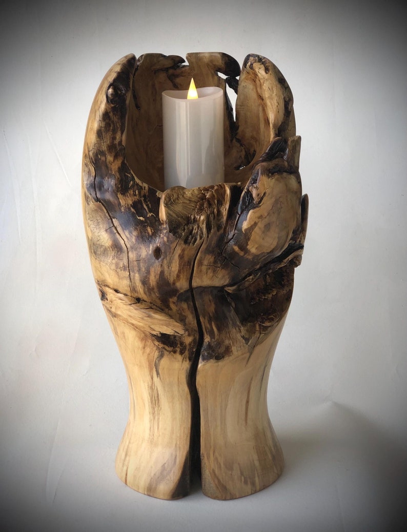 Large Aspen Root Ball Candelabra candle Included - Etsy
