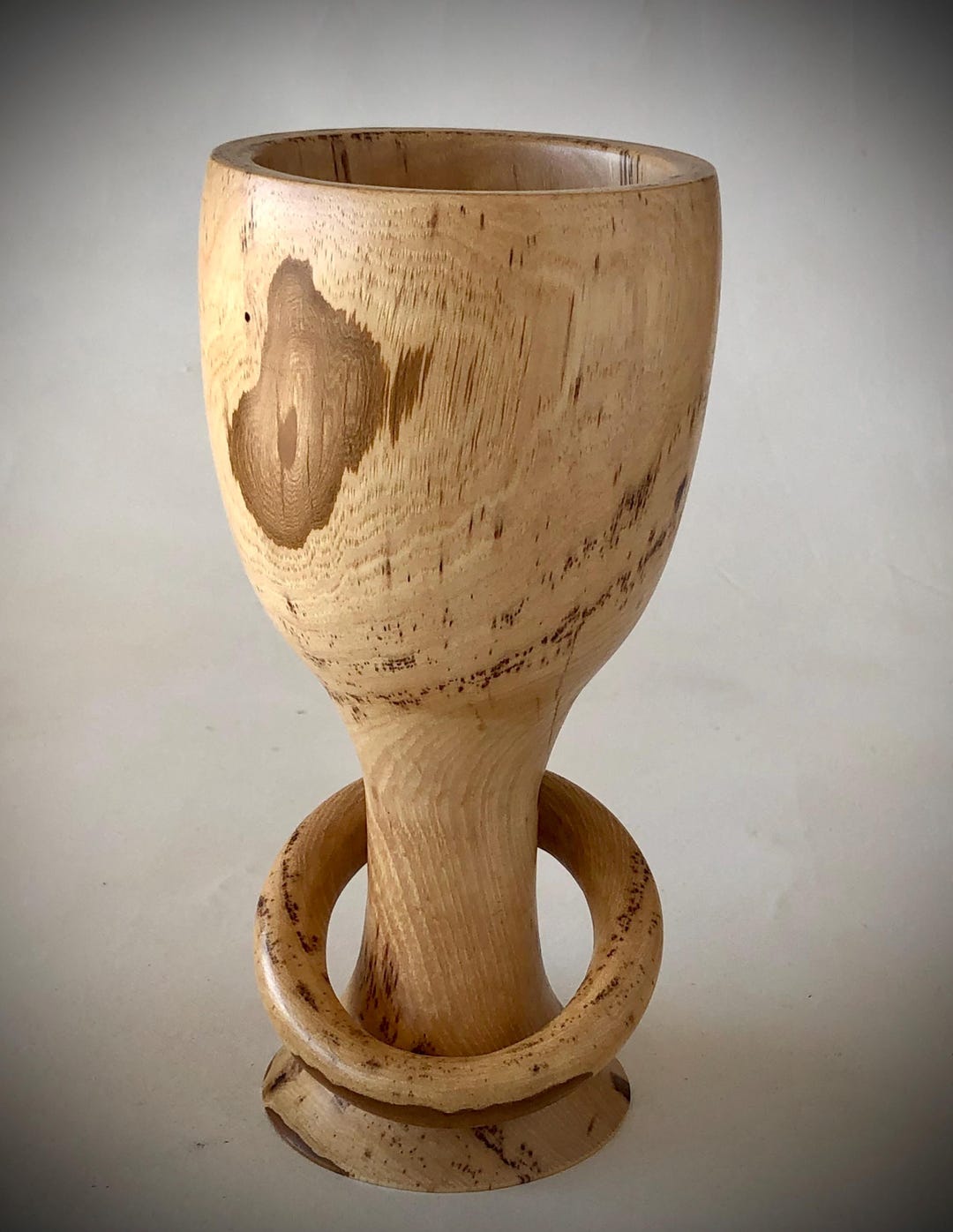 Hickory Wood Hand Turned Chalice/goblet With Captive Ring - Etsy