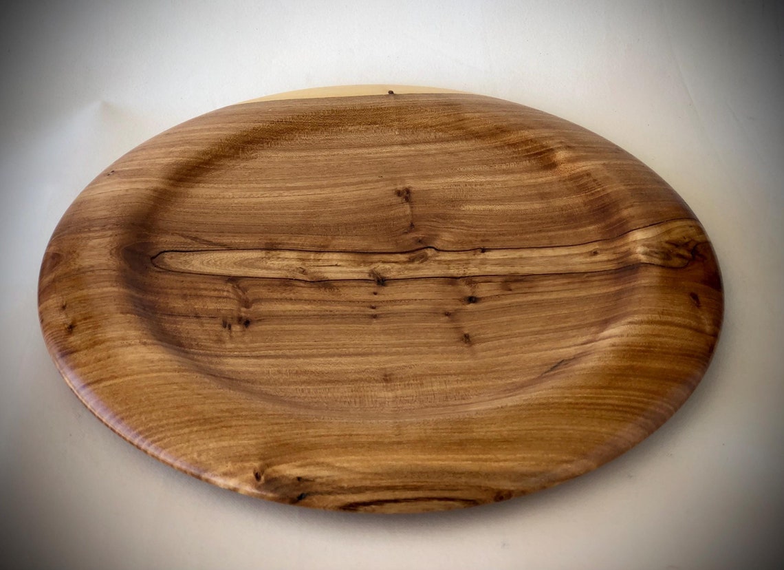 Large Elm Wood Platter - Etsy