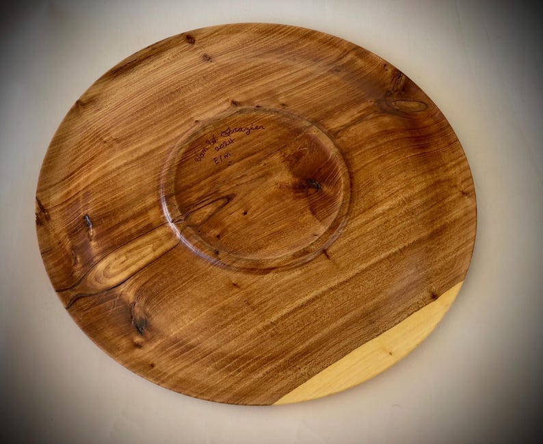Large Elm Wood Platter - Etsy