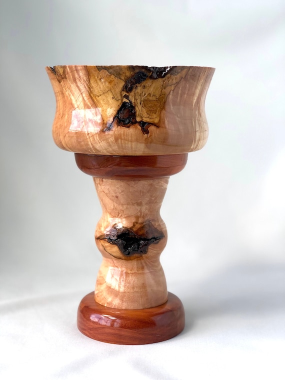 Natural Wood Goblet of Four Layers | Etsy