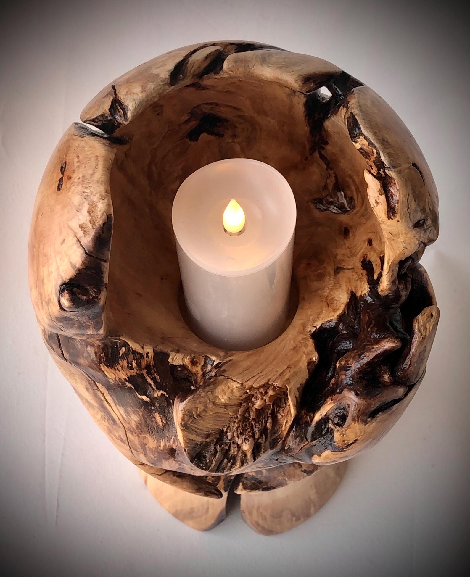 Large Aspen Root Ball Candelabra candle Included - Etsy