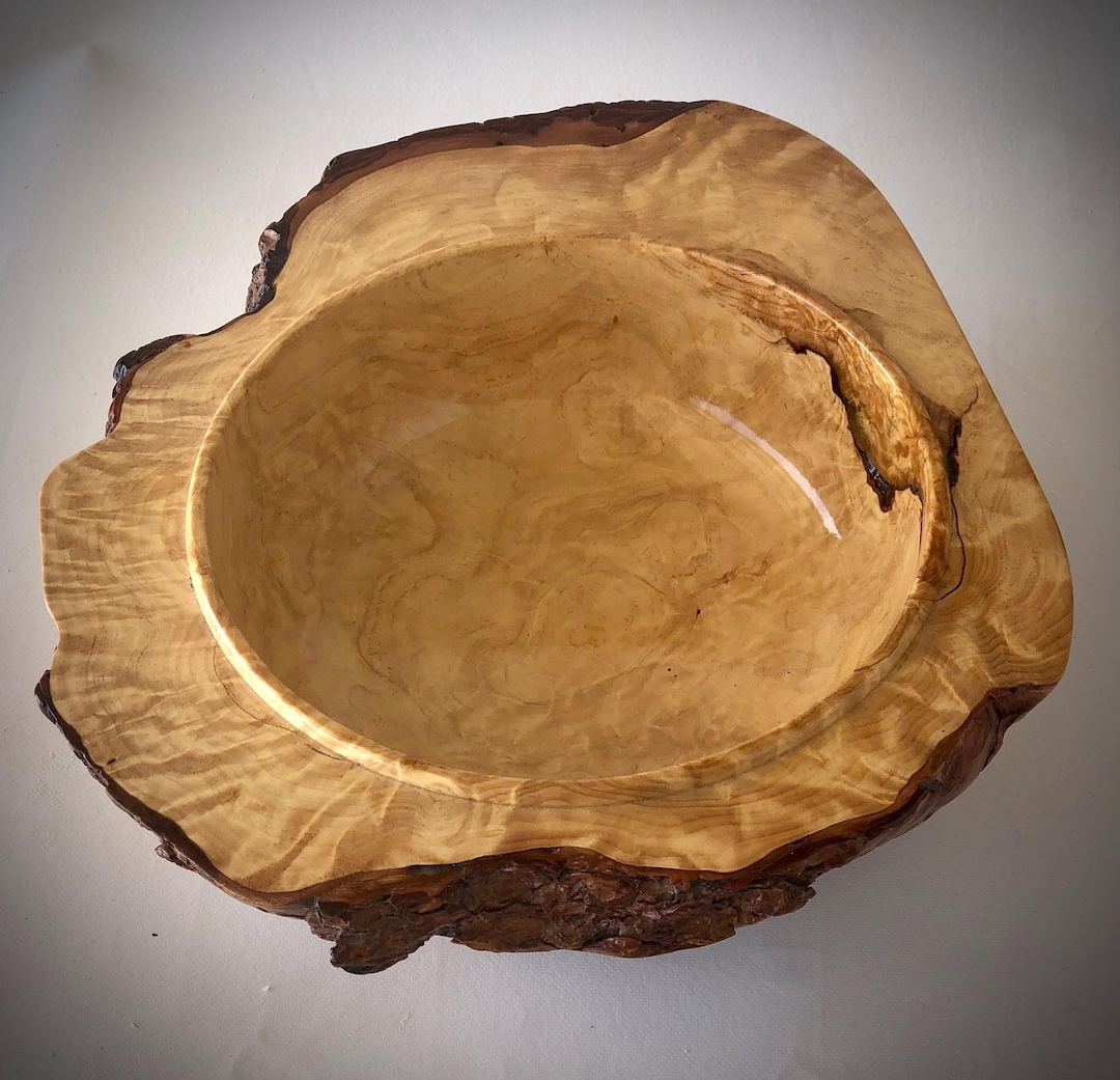 Natural Edge Hand Turned Wood Burl Bowl - Etsy