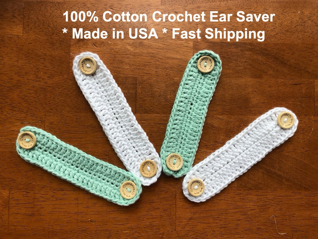 Crocheted Cotton Ear Savers for Masks - Etsy