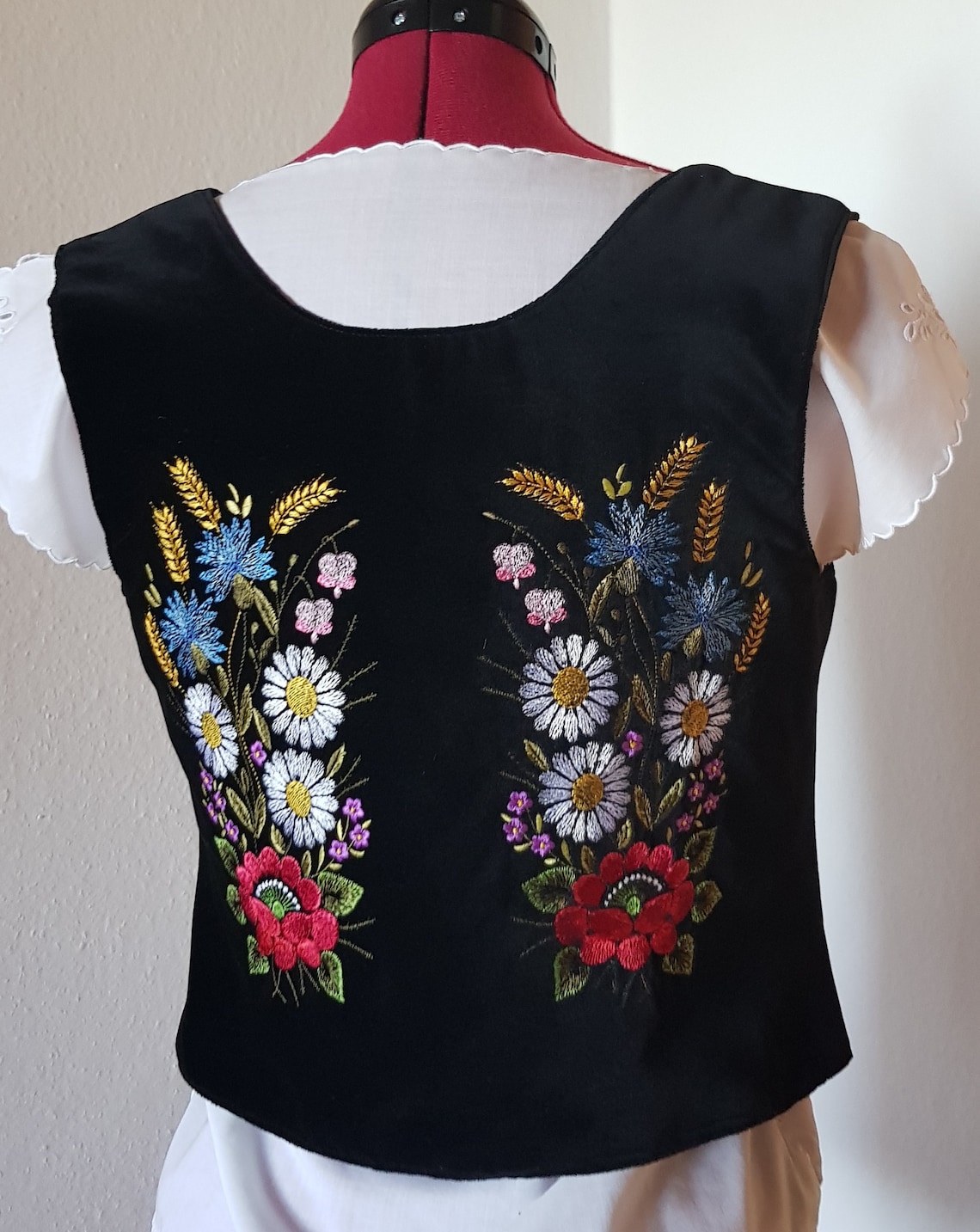 Velvet Embroidered Vest Folk Embroidered Vest Folk Vest - Etsy