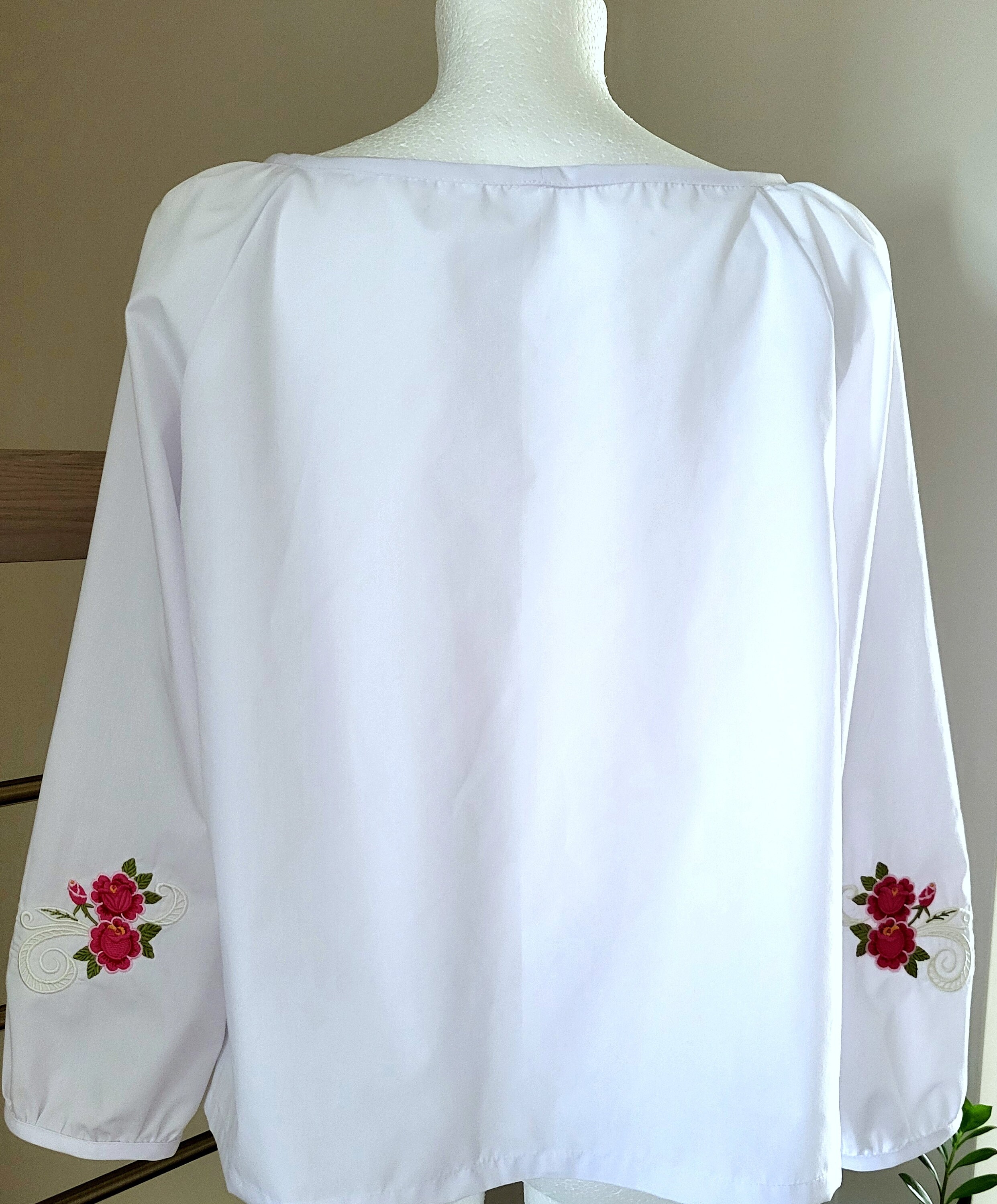 Embroidered Blouse, Floral Embroidery Blouse, White Blouse, Embroidered ...