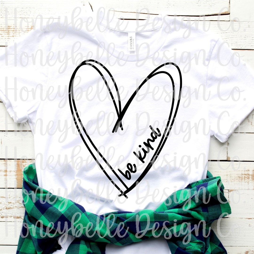 Be Kind Heart SVG + PNG | Vinyl Design | Hand Drawn - Etsy