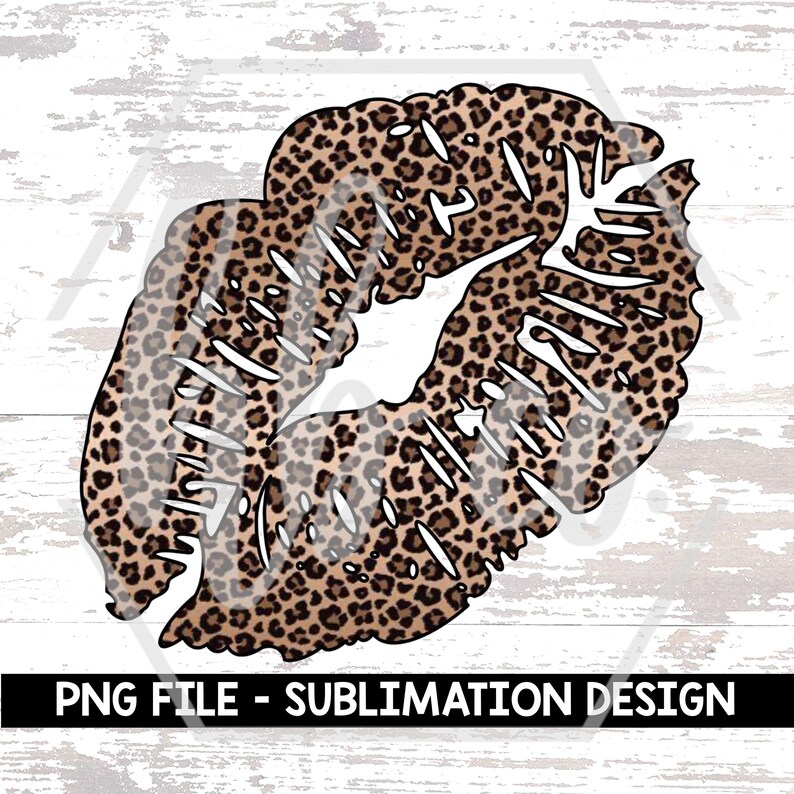 Leopard Lips Hand Drawn PNG Transparent File Sublimation - Etsy