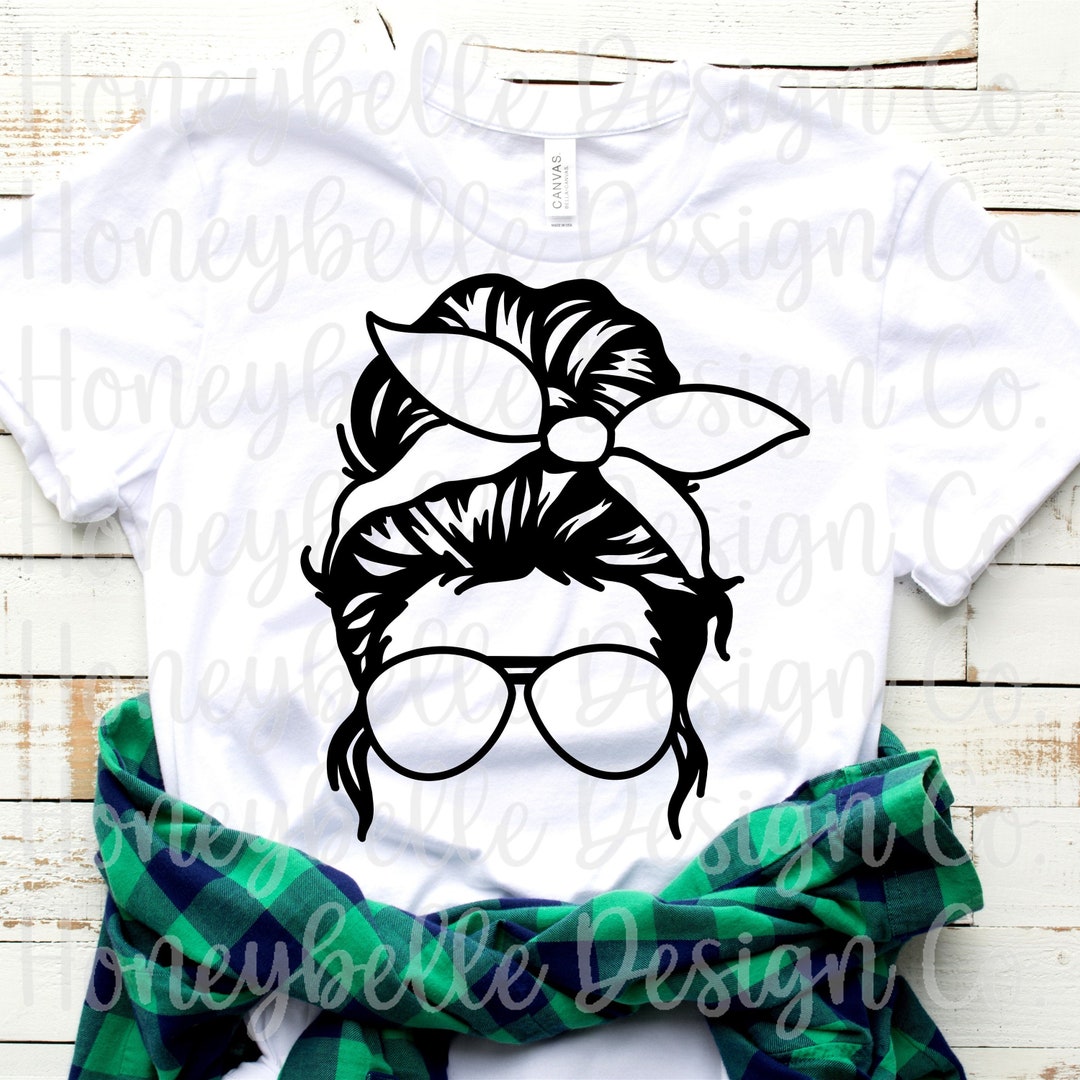 Messy Bun SVG PNG - Etsy