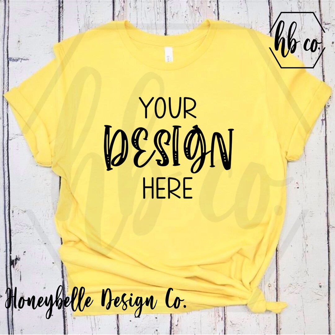 Bella Canvas Maize Yellow Mock up Tshirt Mockup, Shirt Mockup, Flat Lay ...