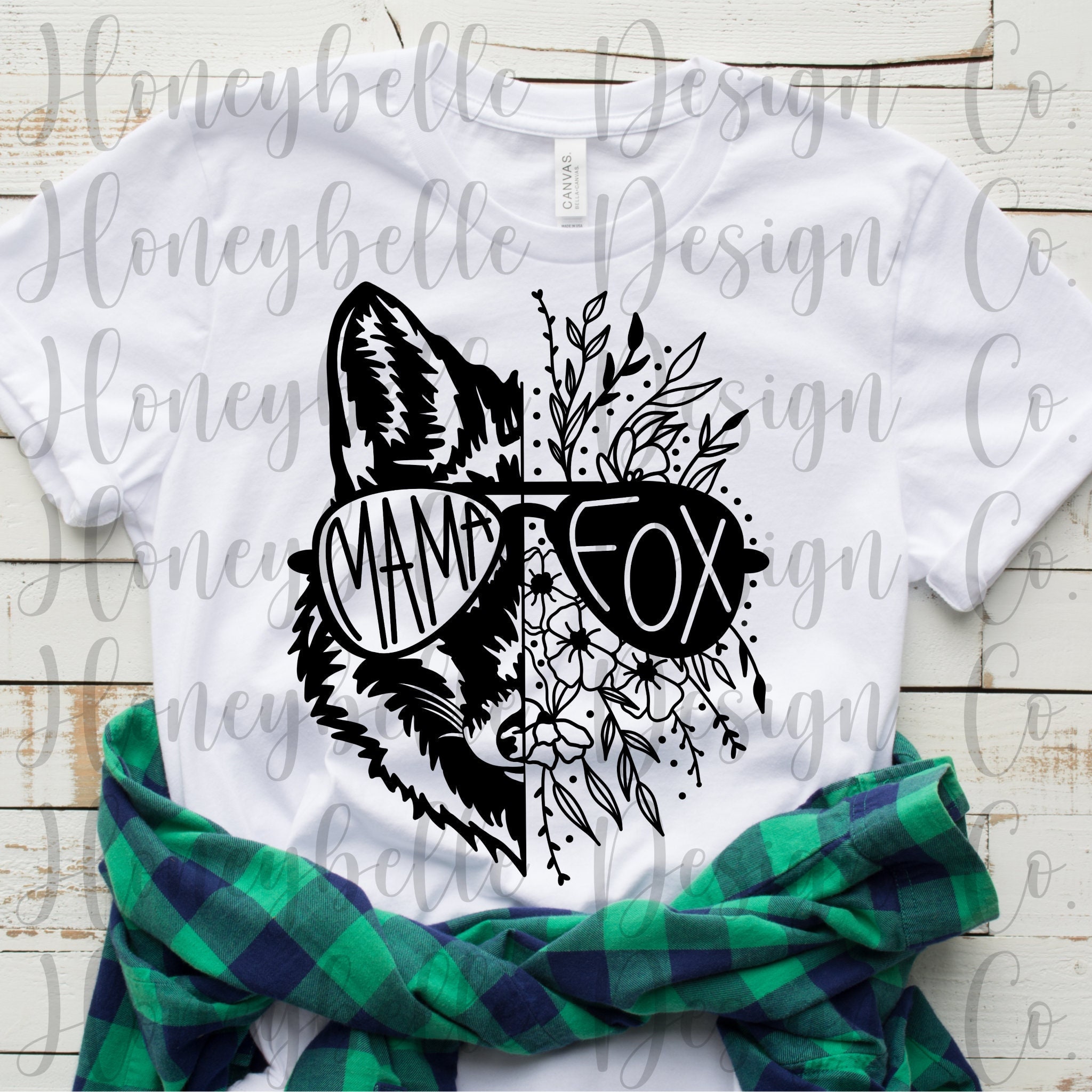 Mama Fox Half Floral PNG SVG Design - Etsy